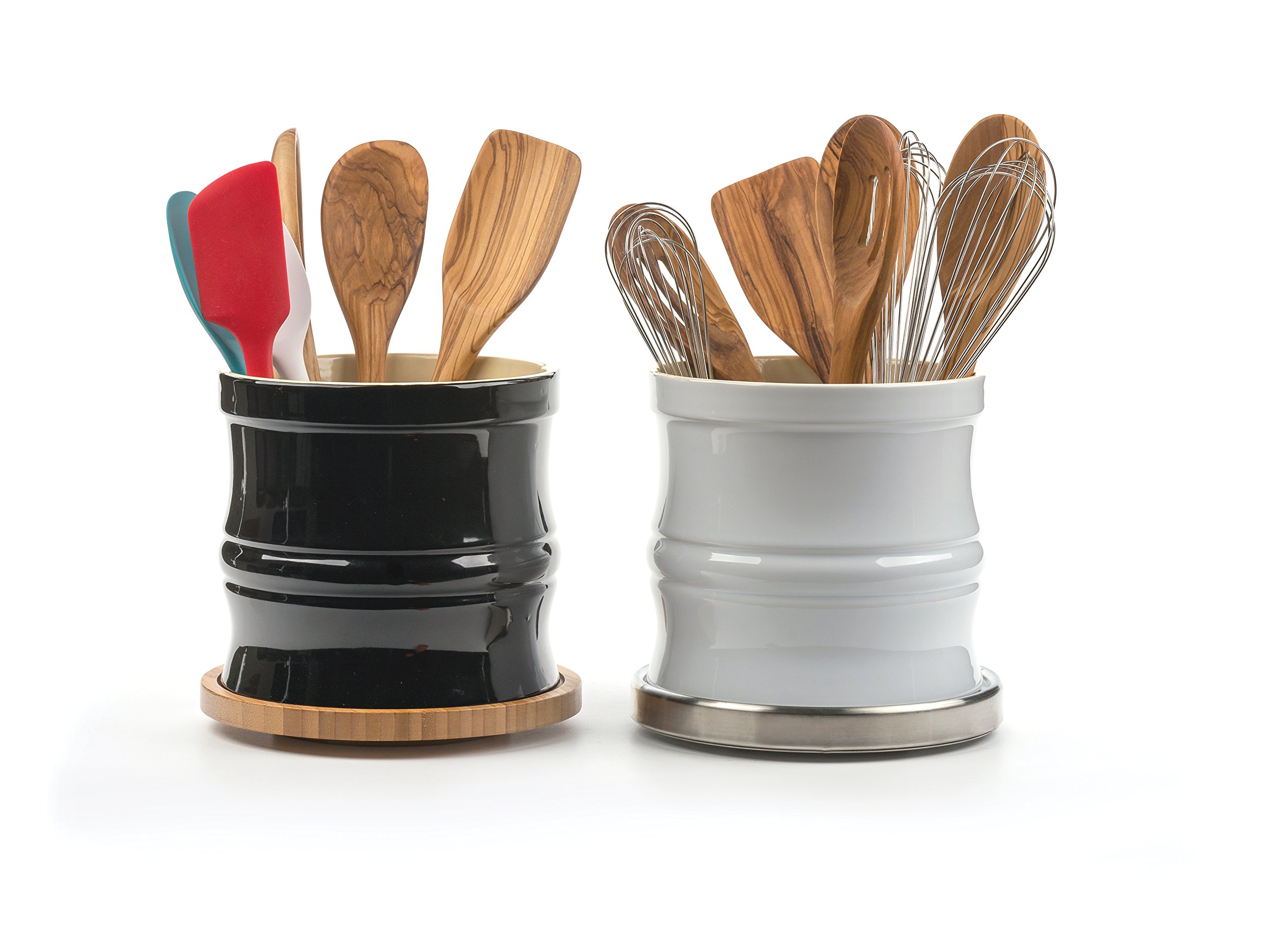 RSVP International Tool Crock Turntable Lazy Susan, Bamboo, 8.25" | Handy in Cabinets or on Counters | Rotating Base with Sturdy Lip | Organize Spices & Small Bottles