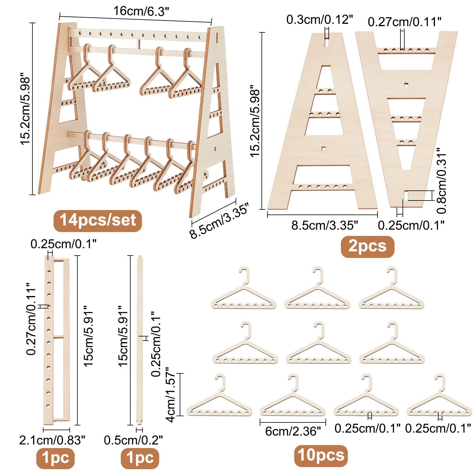 PH PandaHall 116 Holes Earring Holder, Earring Organizer Rack with Mini Hangers Wood Earring Display Stand for Selling Jewelry Earring Stand Ear Stud Holder for Women Retail Personal
