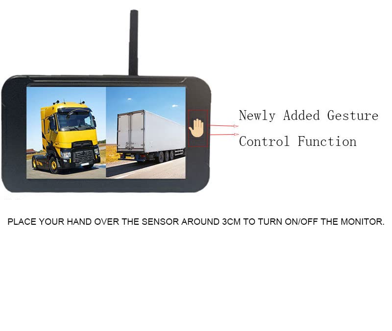Solar Wireless License Plate Frame Backup Camera, 5 Inch HD Monitor with Digital Wireless Signal and HD Image Waterproof Rear View Camera for Truck,Car,RV，5 Mins DIY Installation，YIMU WX8310D