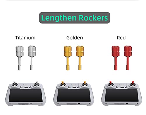 Suitable for DJI Mini3 Pro(Mavic3) Joystick Governor Extended Control Sticks Delay Rocker Accessories Thumb Drone Replacement Accessories (Governor + red Rocker)