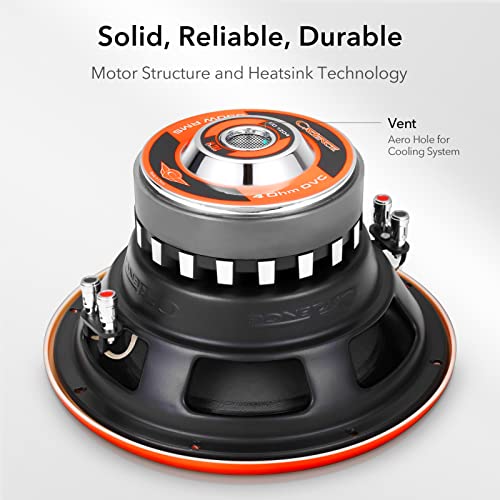 Cadence 12 Inch Car Subwoofer, High Performance 900 Watts Dual 4 Ohm 2 Inch Black Aluminium 4 Layer Voice Coil, Ultra Drive Series Car Audio Woofer UD12D4, Single