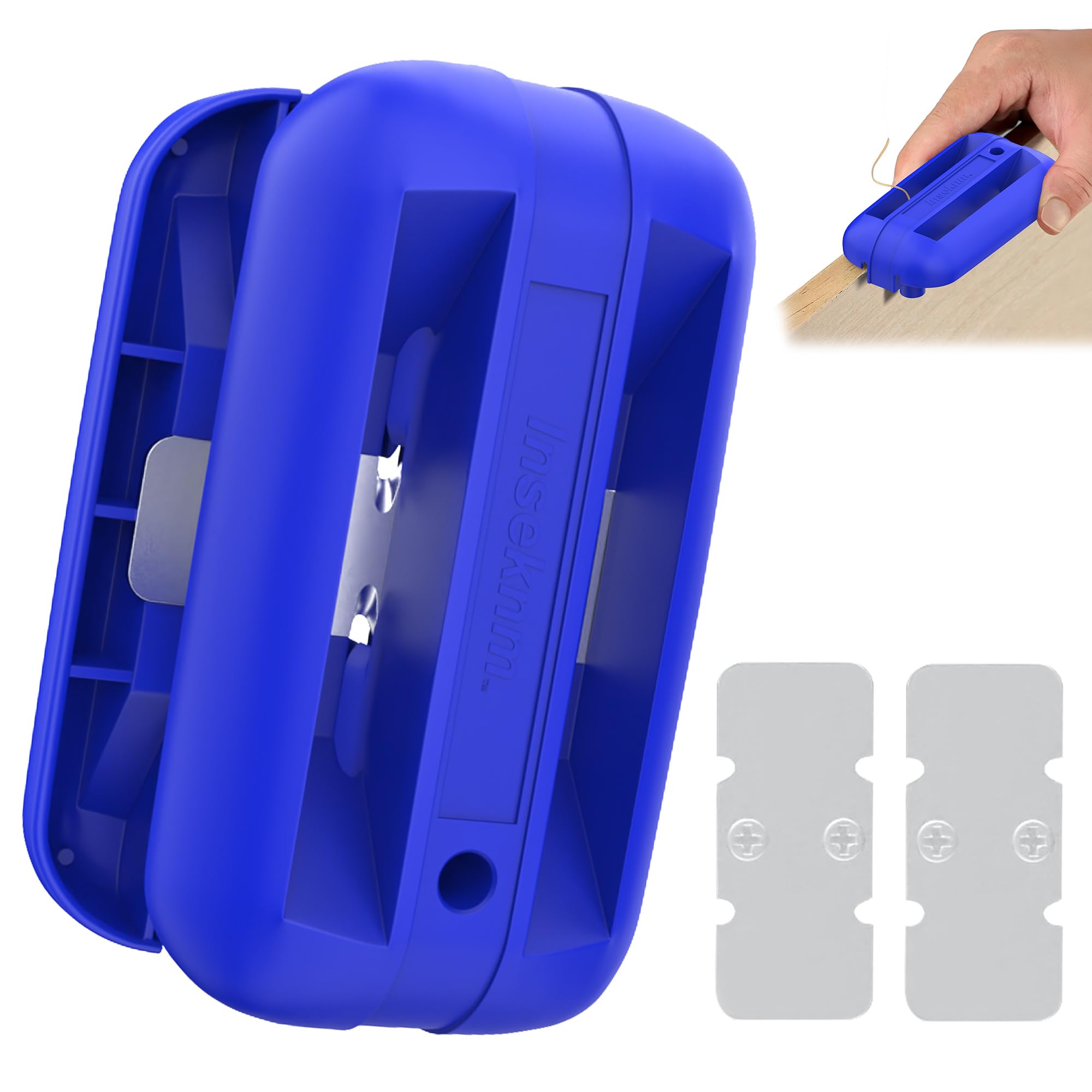 Edge Banding Trimmer,Veneer Trimmer with Tungsten Carbide Blades for Edge Trimmer Woodworking 1 Pack, Blue