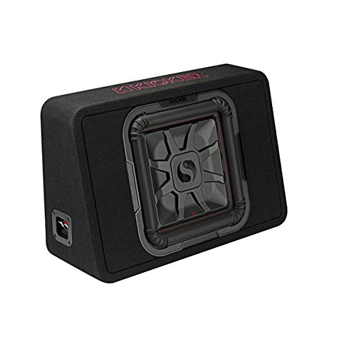 Kicker Bundle Compatible with Universal Vehicle 46TL7T122 12" Loaded Square Thin Sub Box with HA-A400.1 Amplifier and HA-AK8 8Ga Amp Install Kit