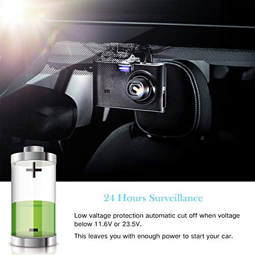 Dash Cam Hardwire Kit, Micro USB Hard Wire Kit for Dashcam, Plozoe 12V-24V to 5V Car Dash Camera Charger Power Cord, Gift 4 Fuse Tap Cable and Installation Tool(11.5ft)