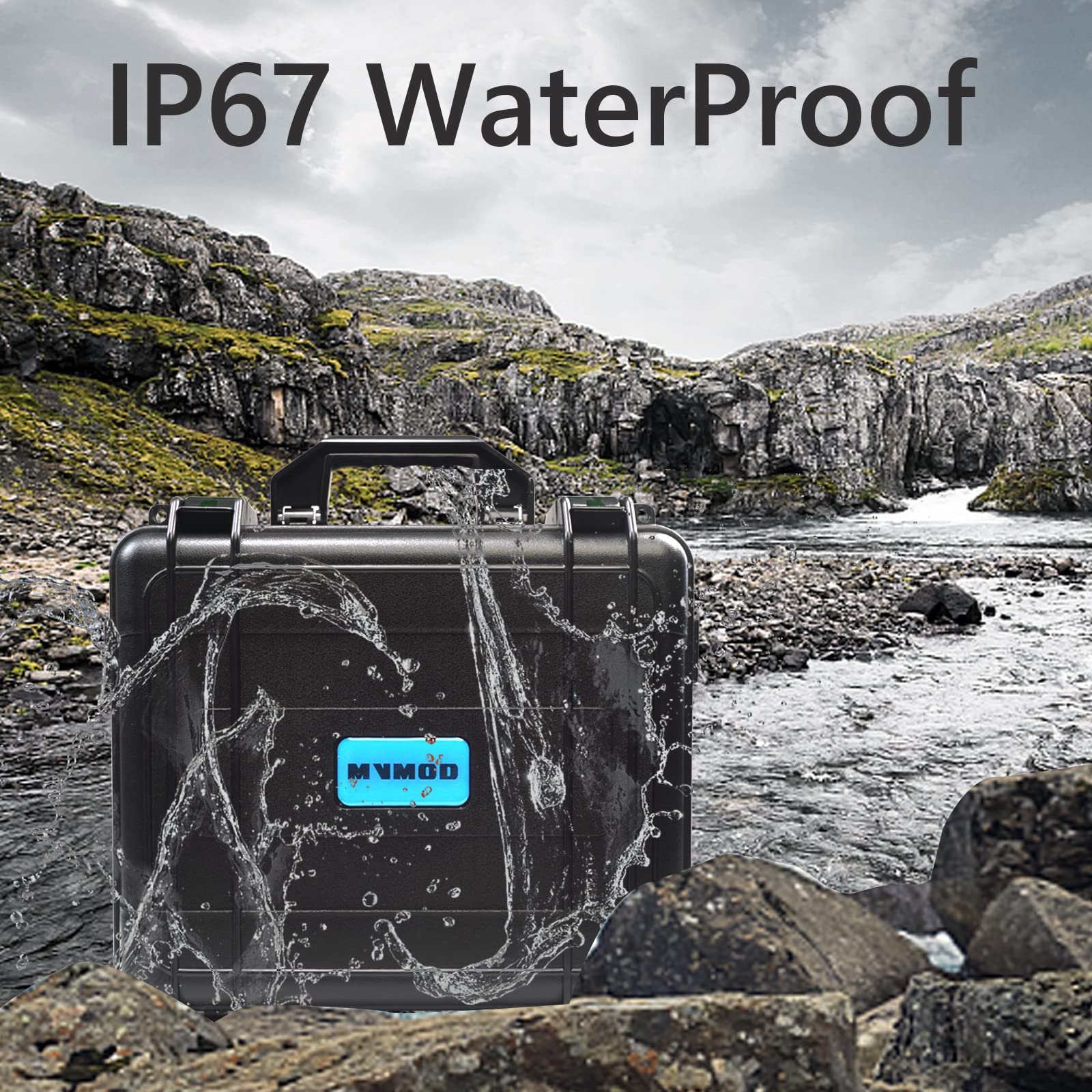 MVMOD Hard Case for DJI Mini 3 Pro, Waterproof Storage Bag for DJI Mini 3/ Mini 3 Pro, Fit for DJI RC with Free Props Strap and MicroSD Card Case (Case Only)