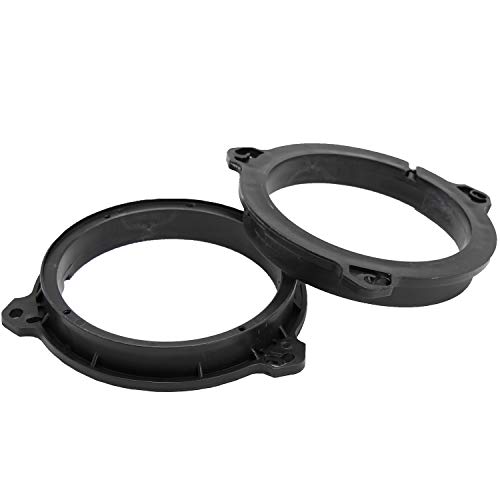 RED WOLF Car Door Speaker Wiring Harness Connector Plug w/Speaker Adapter Spacer Rings 6.5 Inch Nissan 2004-2019 Model 2 Pair