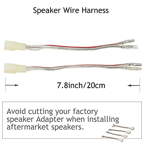 RED WOLF Car Door Speaker Wiring Harness Connector Plug w/Speaker Adapter Spacer Rings 6.5 Inch Nissan 2004-2019 Model 2 Pair