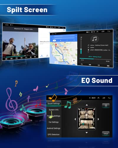 Android Car Stereo for 2009-2014 Toyota Highlander Radio, 10 inch Android Head Unit Touch Screen Car Audio Receiver with Mirror Link Bluetooth GPS Navigation, Support WiFi, SWC, FM,Backup Camera+Mic