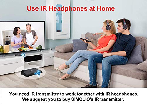 SIMOLIO IR Wireless Headphones for Car DVD Player Headrest Video, On-Ear Infrared Headphones Headset Universal, w/Storage Bag & 3.5mm Aux Cord, 2 Channel Automotive IR Headphone, Foldable and Durable
