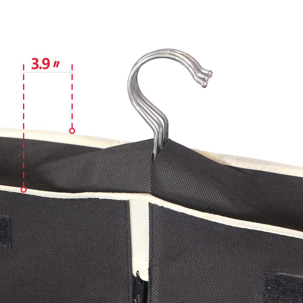 2 Pack 54" Gusseted Garment Bags with Extra Large Pockets for Travel, Breathable Foldable Suit Covers Mens Womens Hanging Bag for Clothes Shirts Dresses Coats, Black
