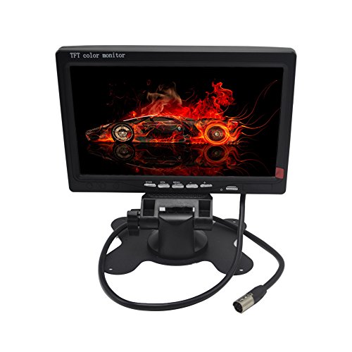 Padarsey 7 Inches TFT Color LCD Car Rear View Camera Monitor Support Rotating The Screen and 2 AV Inputs (7 Inch LCD Monitor)