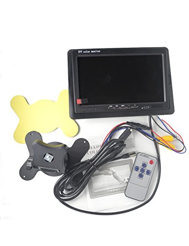 Padarsey 7 Inches TFT Color LCD Car Rear View Camera Monitor Support Rotating The Screen and 2 AV Inputs (7 Inch LCD Monitor)