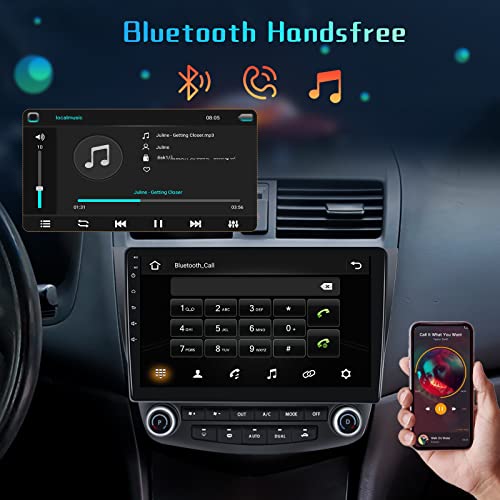 Android 11 Car Stereo for Honda Accord 7th 2003 2004 2005 2006 2007 Built-in Wireless Carplay Android Auto 10 Inch Touchscreen Radio with Backup Camera GPS WiFi HiFi Bluetooth Steering Wheel Control