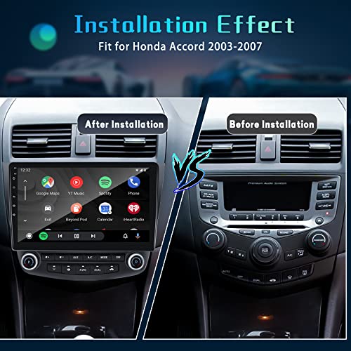 Android 11 Car Stereo for Honda Accord 7th 2003 2004 2005 2006 2007 Built-in Wireless Carplay Android Auto 10 Inch Touchscreen Radio with Backup Camera GPS WiFi HiFi Bluetooth Steering Wheel Control
