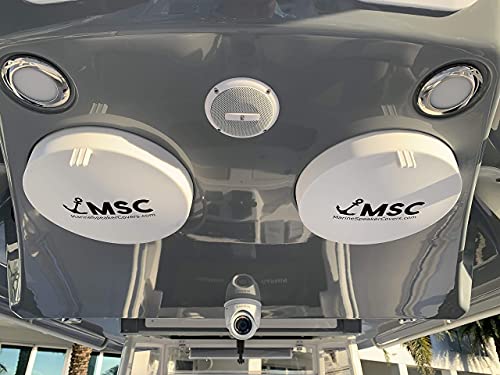 Marine Speaker Covers 10 inch | Sun, Water, Dust Protection | Patented, Military-Grade Silicone Design | Black Logo