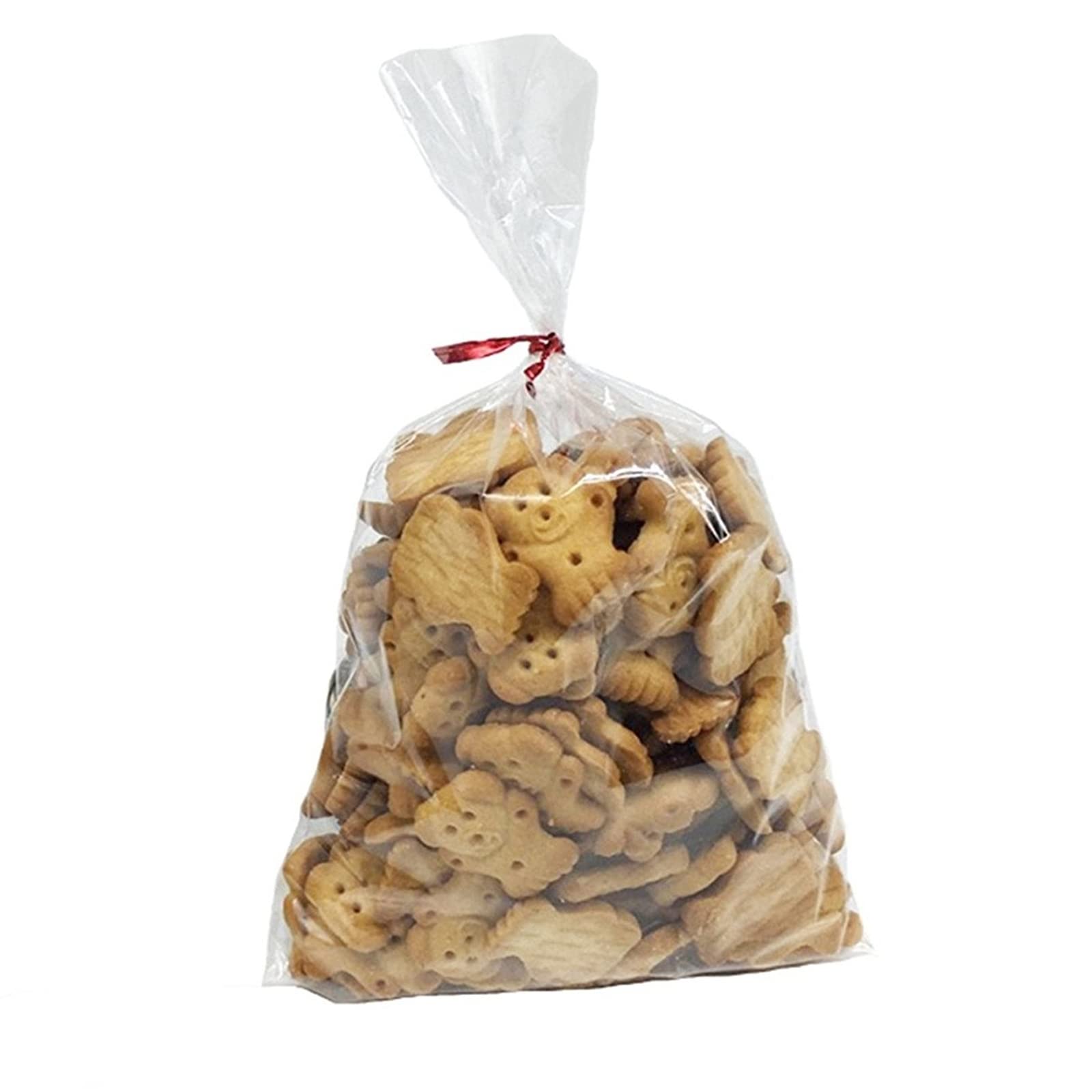 100 Pcs 8 in x 6 in Clear Flat Cello Cellophane Treat Bags Good for Bakery,Popcorn,Cookies, Candies,Dessert 1.4mil.Give Metallic Twist Ties!