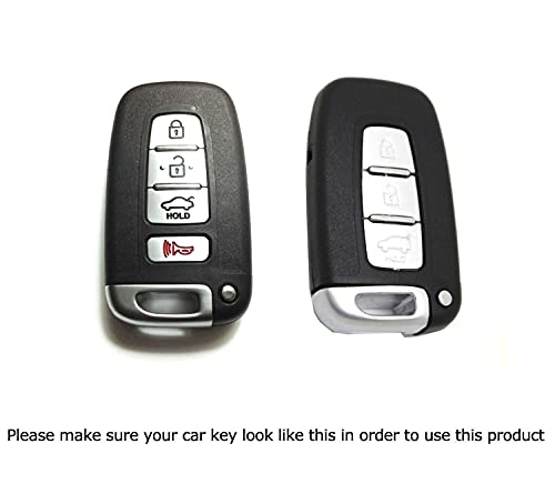 iJDMTOY (1) Exact Fit Gloss Metallic Pearl White Smart Remote Key Fob Shell Compatible With Hyundai Veloster Sonata Elantra Genesis Kia Optima Forte (double check the year/fitment in description)