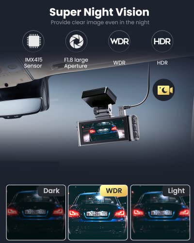 Blueskysea 4K Dual Dashcam with 32G TF Card, Front Rear Dash Camera Built-in GPS WiFi, Front 4K and Rear 1080P Dual Car Camera,3.16" Display,150° Wide Angle Car Camera with Sony-STARVIS Sensor