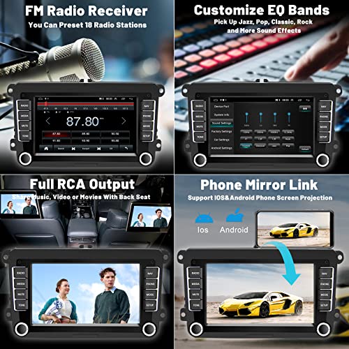 【2+32GB】 Android Car Stereo for VW Passat Golf Polo Jetta Radio, Hikity 7'' Touch Screen in Dash GPS Navigation Bluetooth Car Audio Receiver Support WiFi Mirror Link FM Radio SWC+ Backup Camera