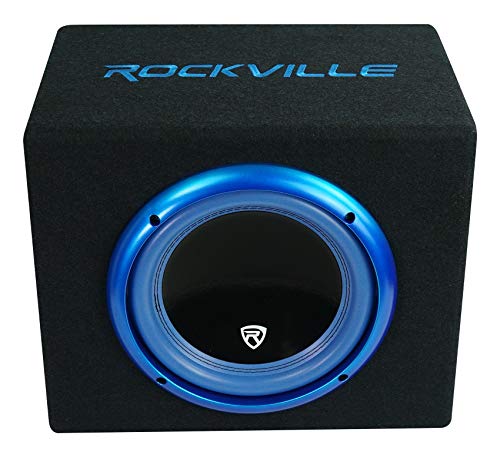 Rockville RVB10.1A 10" 500W Powered Car Subwoofer+Sub Enclosure Box+Amp Wire Kit