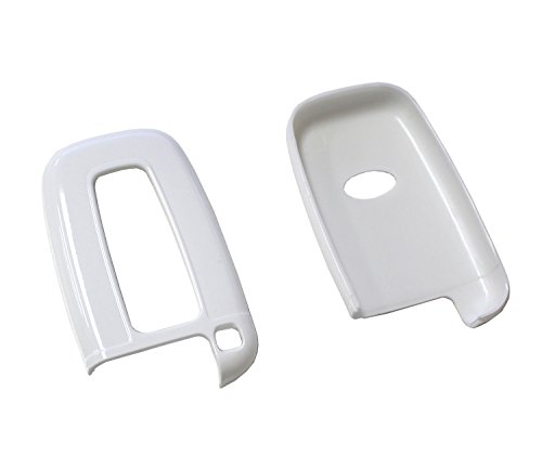 iJDMTOY (1) Exact Fit Gloss Metallic Pearl White Smart Remote Key Fob Shell Compatible With Hyundai Veloster Sonata Elantra Genesis Kia Optima Forte (double check the year/fitment in description)