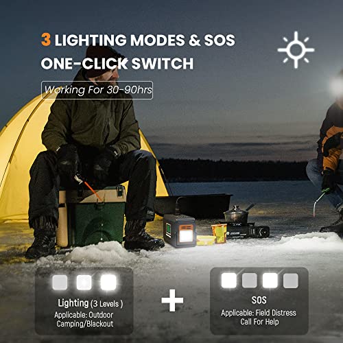 HOWEASY 120W Portable Power Bank, 88WH/24000mAh Portable Laptop Charger Battery Backup with 2 110V AC Socket/ 3 DC Ports/2 USB QC3.0/LED Light for CPAP Outdoor Camping Trip Hunting Emergency