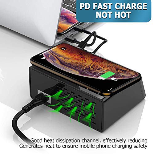 FUHAOXUAN 8-Port USB Fast Charger 100W USB hub Fast Charging Station Compatible with All Phone iPhone 11/11 Pro / 11 Pro Max iPhone X/XR/XS/XS Max iPhone 8/8 Plus