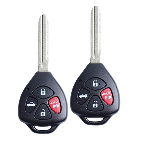 Keyless Entry Remote Control Key Fob Uncut Blade Fit for 2007 2008 2009 2010 Toyota Camry LE FCCID: HYQ12BBY 4D67 Chip 314.4Mhz Set of 2