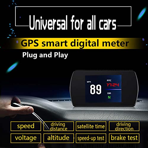 ACECAR Upgrade T800 Universal Car HUD Head Up Display Digital GPS Speedometer with Compass Driving Latitude and Longitude Speedup Test Brake Test Overspeed Alarm HD LCD Display for All Vehicle