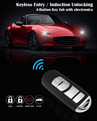 Smart Remote Key Fob for Mazda 3 6 Miata MX-5 2014-2019 FCC ID WAZSKE13D01, Replace BBY2-67-5RY BBY2675RY