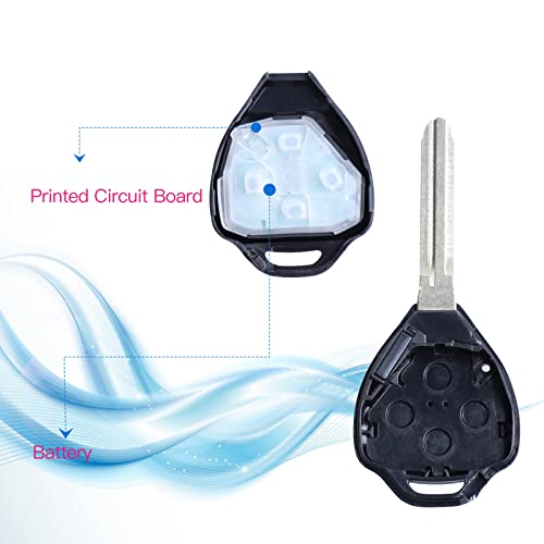 Keyless Entry Remote Control Key Fob Uncut Blade Fit for 2007 2008 2009 2010 Toyota Camry LE FCCID: HYQ12BBY 4D67 Chip 314.4Mhz Set of 2
