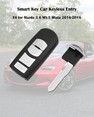 Smart Remote Key Fob for Mazda 3 6 Miata MX-5 2014-2019 FCC ID WAZSKE13D01, Replace BBY2-67-5RY BBY2675RY