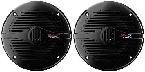 BOSS Audio Systems MR60B 6.5 Inch Marine Speakers - Weatherproof, 200 Watts of Power Per Pair, 100 Watts Each, Full Range, 2 Way, Sold In Pairs