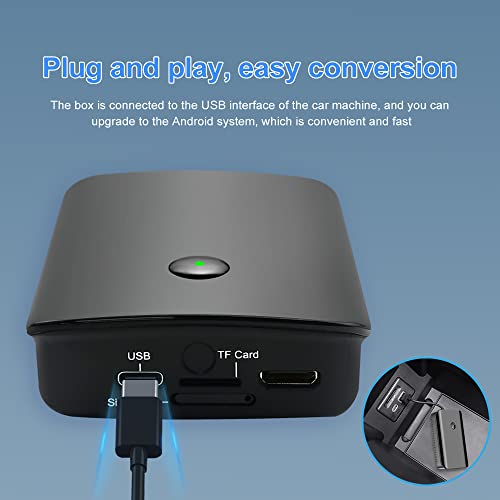 JMANCE Wireless Carplay Magic Box Streaming Device for Original Car with Wired CarPlay and with Touch Screen, Octa Core Android 10 Multimedia Video Adapter AI Box Carplay Dongle Build in GPS 4GB+64GB