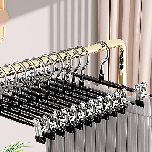Pants Hangers with Clips 30 Pack, Clothes Hangers with Adjustable Clips, Space Saving Skirt Hangers for Women Metal Pants Hangers for Jeans Kids Clothes and More,12Inch (20)