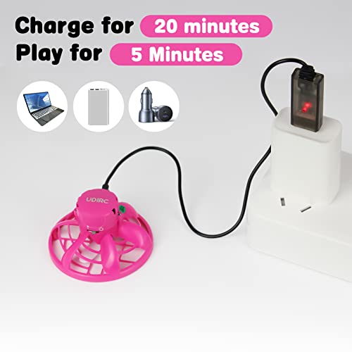 CheerWing Mini Drone for Kids, One Key RC Watch Control Small UFO Flying Toys with LED Night Lights Easy to Operate for Beginners Boys Girls Pink