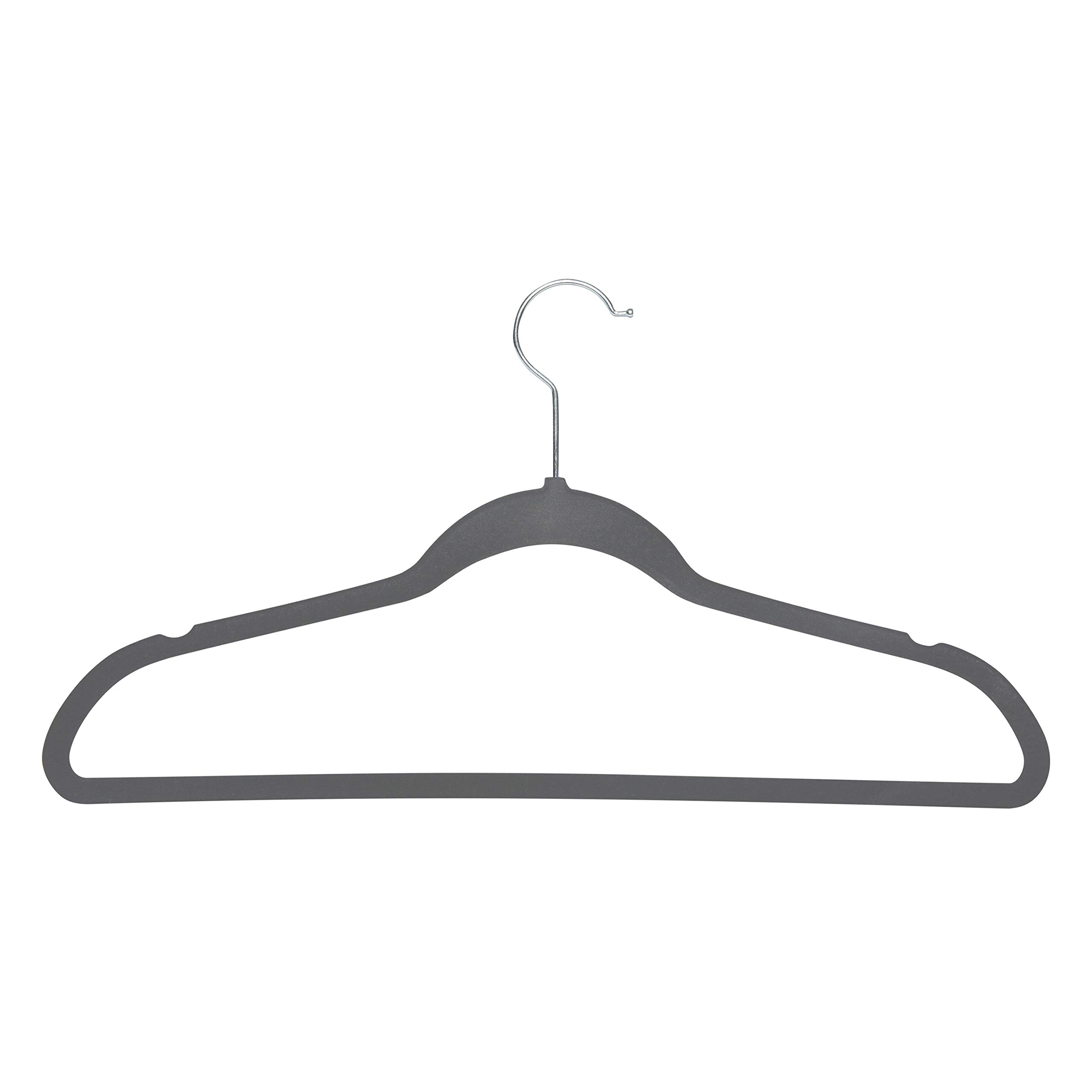 Simplify Slim Velvet Clothes Hangers | 25 Pack | Non-Slip | Shirts | Suit | Pants | Dresses | Garments | Closet Storage & Organization | Durable | Grey