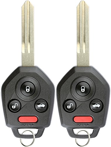KeylessOption Keyless Entry Remote Car Key Fob Blank Uncut Chip Ignition for Impreza WXR STI Forester CWTWB1U811 (Pack of 2)