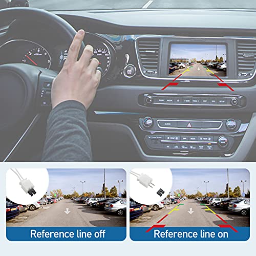 RED WOLF Spare Tire Rear View Backup Camera for Jeep Wrangler JK 2007-2018, Sahara JK 2010-2018 Truck Reverse View Camera Waterproof with Factory Radio RCA Uconnect Plug Adapter