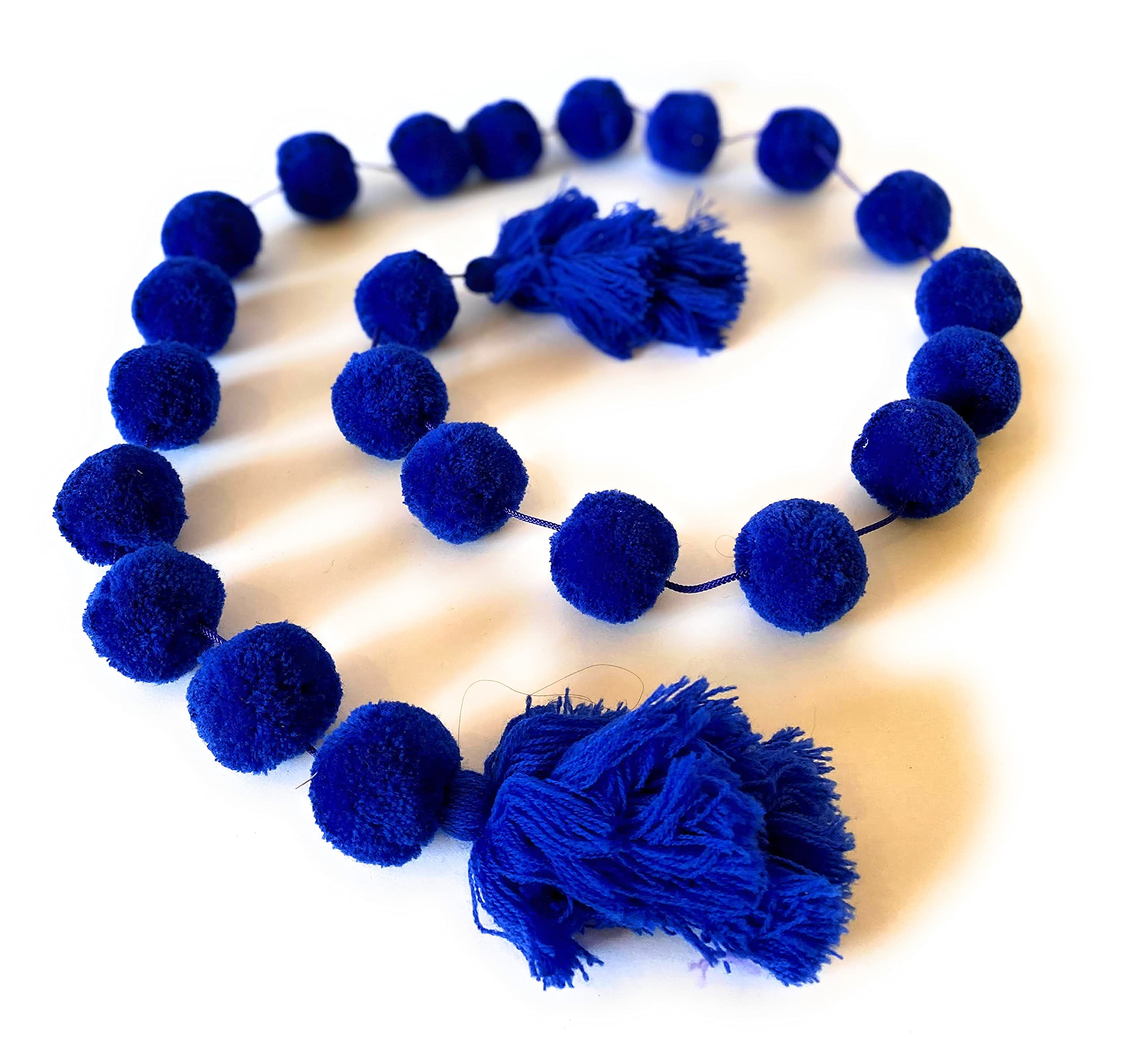 Party Pom Pom Garland Felt Ball Garland Pom Pom Strings Used for Nursery Bunting Banner Holidays Christmas MantleTree Birthday Decor Mexican (Royal Blue)
