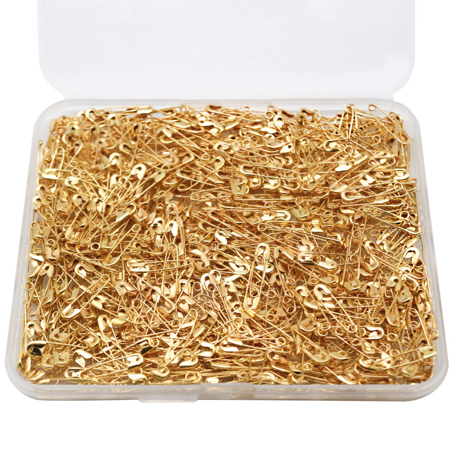 500PCS Safety Pins, 0.75Inch/19mm Small Safety pins, Rust Resistant Nickel Plated Steel Set for Crafting, Sewing, Rimming Fastening Clip Button for Garment Hang Tag (Gold)