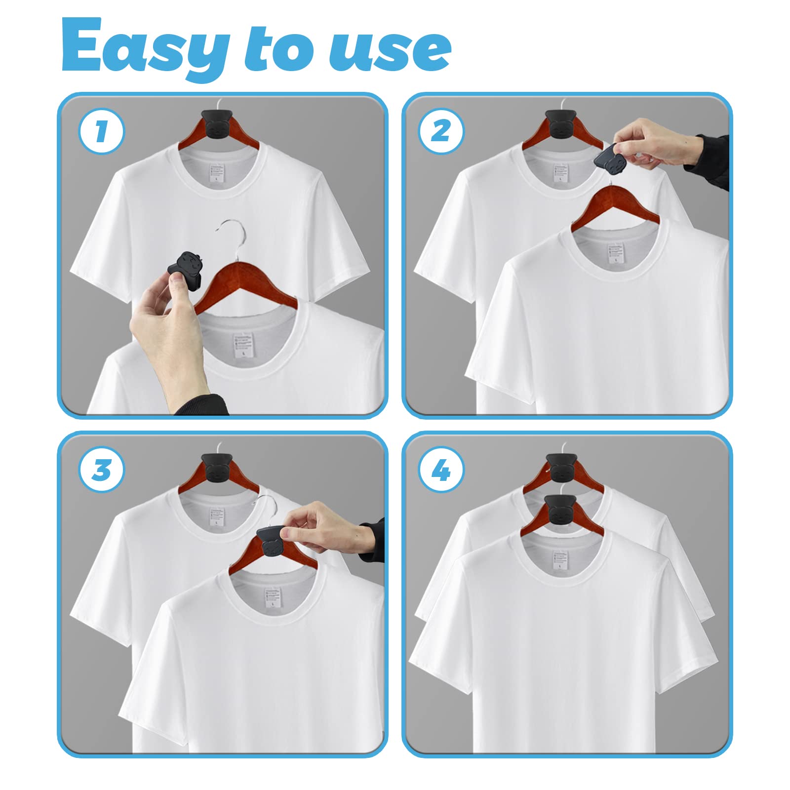CULASIGN 36 Pack Space Saving Hanger Hooks, Clothes Hanger Connector Hooks, Premium ABS Materials Clothes Organizer, Save 7X Closet Space, Fits All Hangers