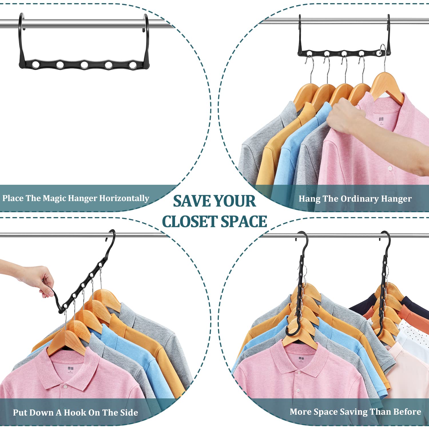AMKUFO 12 Pack-Closet-Organizers-and-Storage, Hangers-Space-Saving-for-Closet-Organization, Clothes-Hanger-Organizer-Space-Saver-for-College-Dorm-Room-Essentials, Small-Closet-Organizer-Apartment