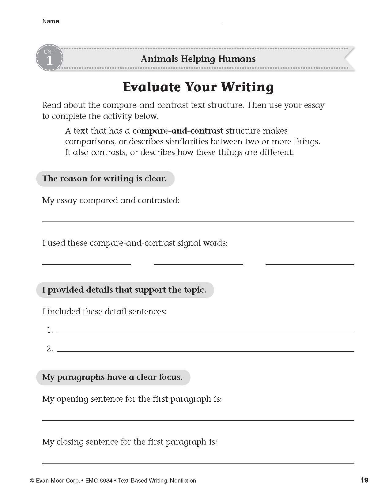 Evan-Moor Text-Based Writing: Common Core Mastery Book, Grade 4
