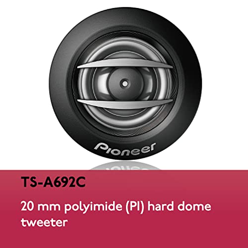 PIONEER TS-A692C A Series 6" x 9" 450 W Max Power, Carbon/Mica-Reinforced IMPP Cone, 20mm PI Tweeter - Component Speakers (Pair)