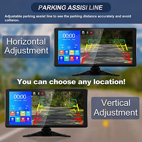 Vekooto RV Camera System, 4K Backup Camera with 10.36'' Touch Screen, Waterproof 4 AHD Rear Side View Camera, for Truck/Semi-Trailer/Camper/RV/Bus, 32GB Micro SD CardT9