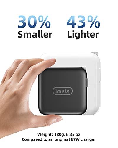 USB C Wall Charger,imuto 90W/60W GaN III Dual USB C Ports PD 3.0 Fast Charger Type C Block USB-C Power Adapter Charger Compatible MacBook Pro Macbook Air M1/M2 Laptop Steam Deck iPad iPhone with Cable