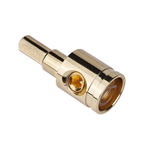 Amp Input Reducer 4pcs 1/0 Gauge to 4 Gauge Wire Reducer Power/Ground Input Reducer Adapter Brass with Gold Plated