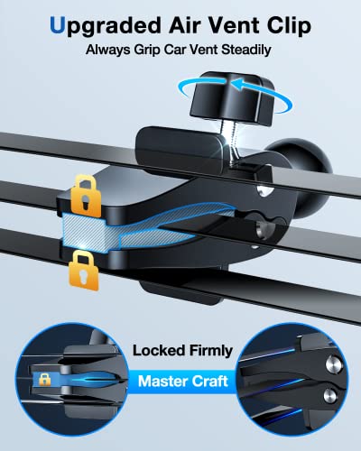 [Upgraded] YRU Car Phone Mount, Sturdy Suction Adjustable Long Arm Cell Phone Holder for Car Dashboard Air Vent Windshield, Handsfree Dash Stand for iPhone 14 13 Pro Max, Samsung Universal Cellphone