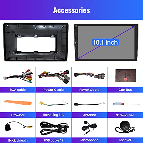 Android 10.0 [2GB+32GB] Car Radio Compatible for GMC Acadia Savana Chevrolet Silverado Avalanche, 10 Inch Touch Screen with GPS/FM/WiFi/USB, Support SWC, Wireless Carplay/Wired Android Auto